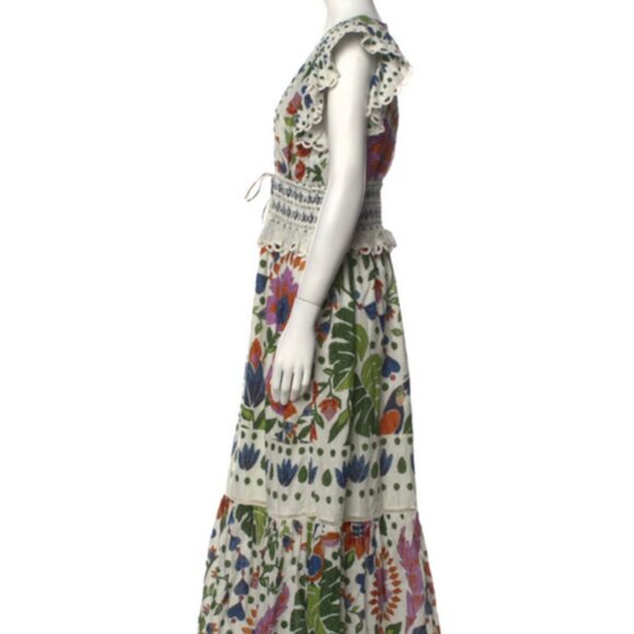 FARM Rio | Dresses | Farm Rio Summer Garden Floral Ruffle Maxi Dress ...
